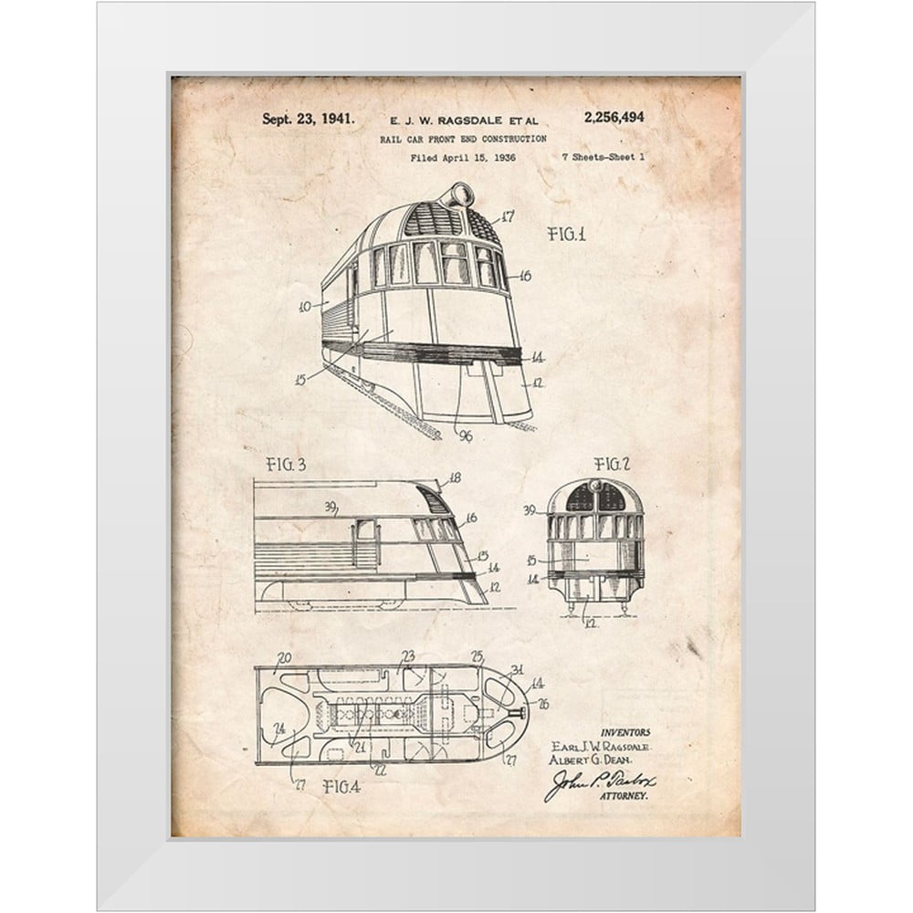 Borders, Cole 25x32 White Modern Wood Framed Museum Art Print Titled ...