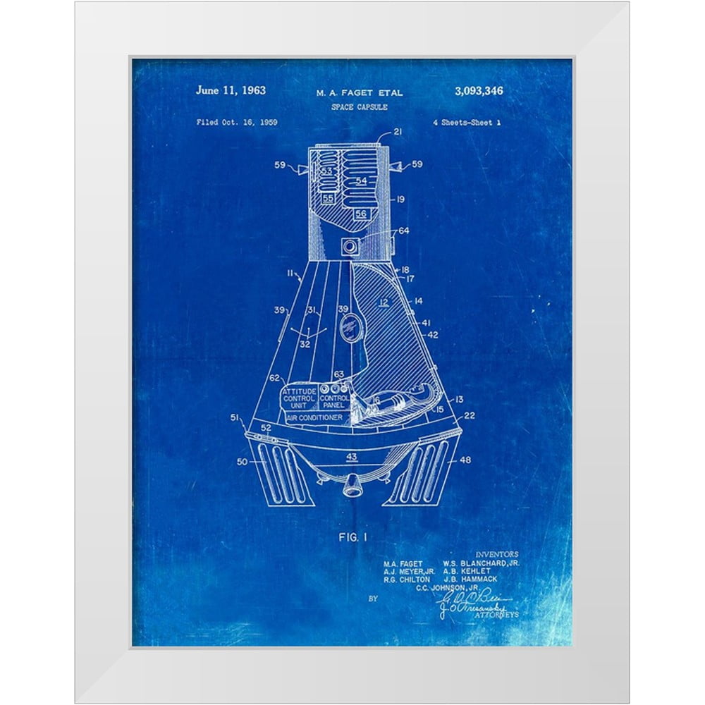 Borders, Cole 25x32 White Modern Wood Framed Museum Art Print Titled ...