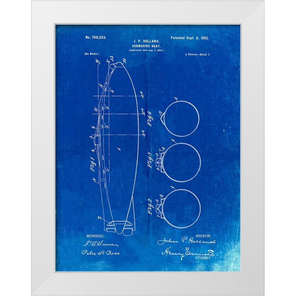 Borders, Cole 25x32 White Modern Wood Framed Museum Art Print Titled ...