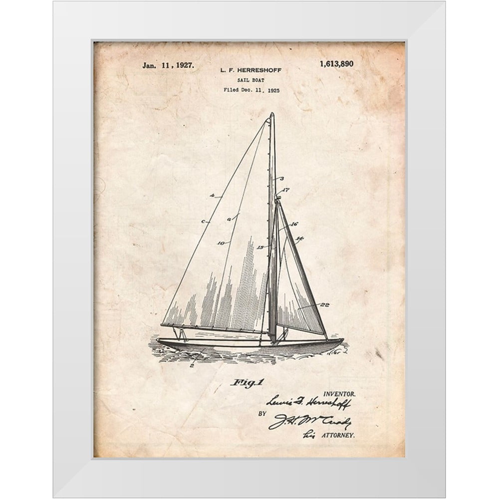 Borders, Cole 25x32 White Modern Wood Framed Museum Art Print Titled ...