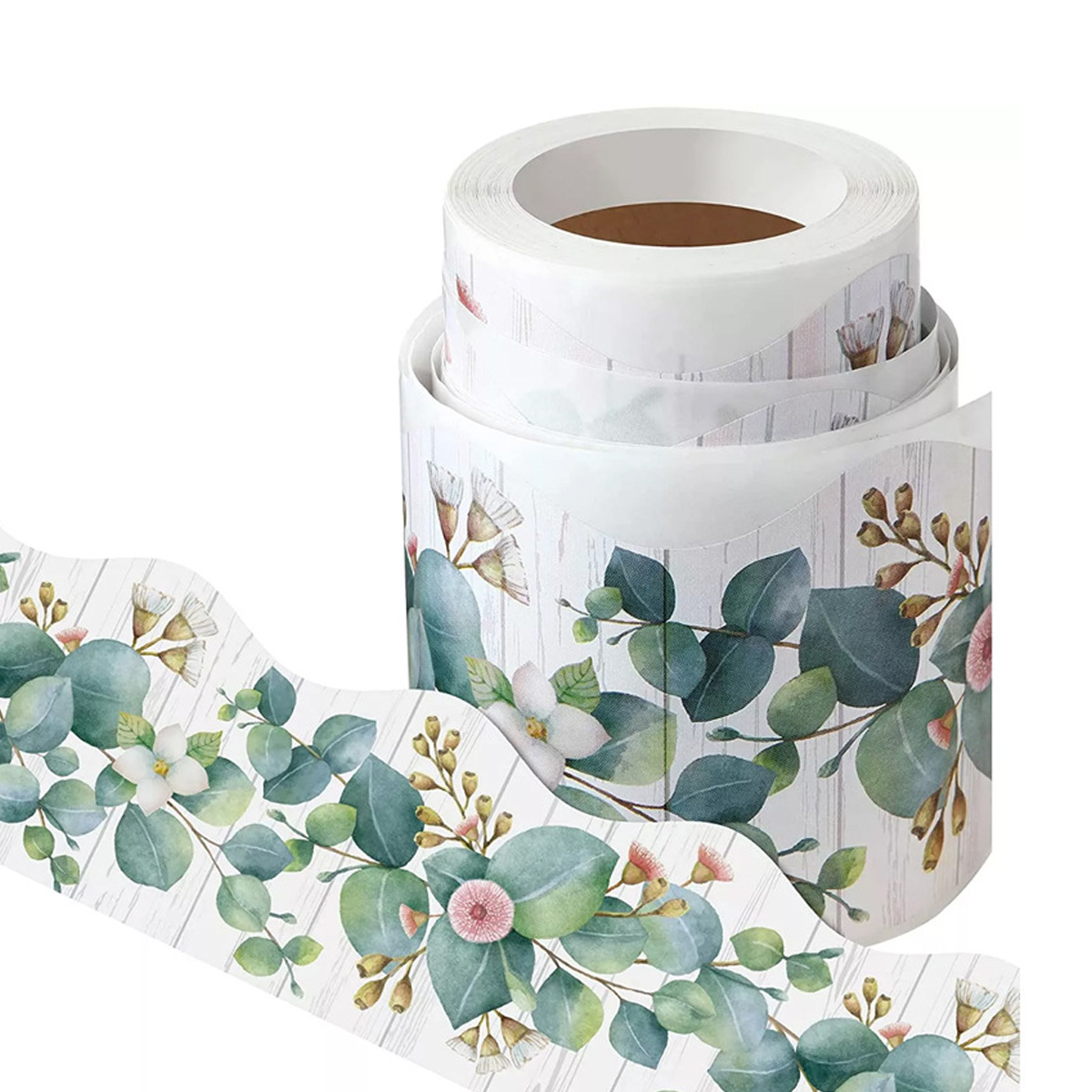 Borders, Scalloped Rolled Border Trim With Floral And Leaves Patterns ...