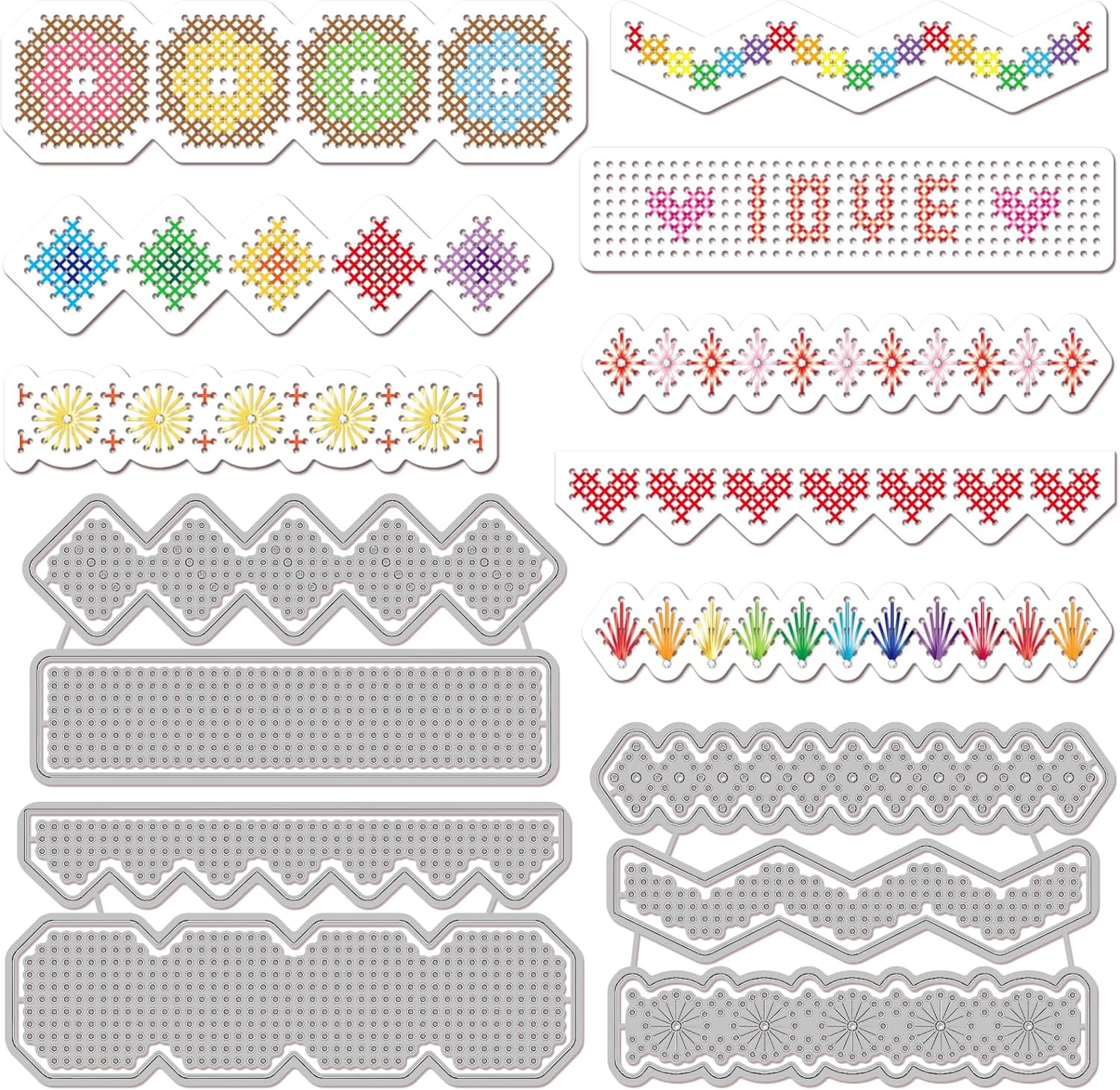 Borders Stitch Cutting Dies for DIY Scrapbooking Metal Sewing Lace Die ...