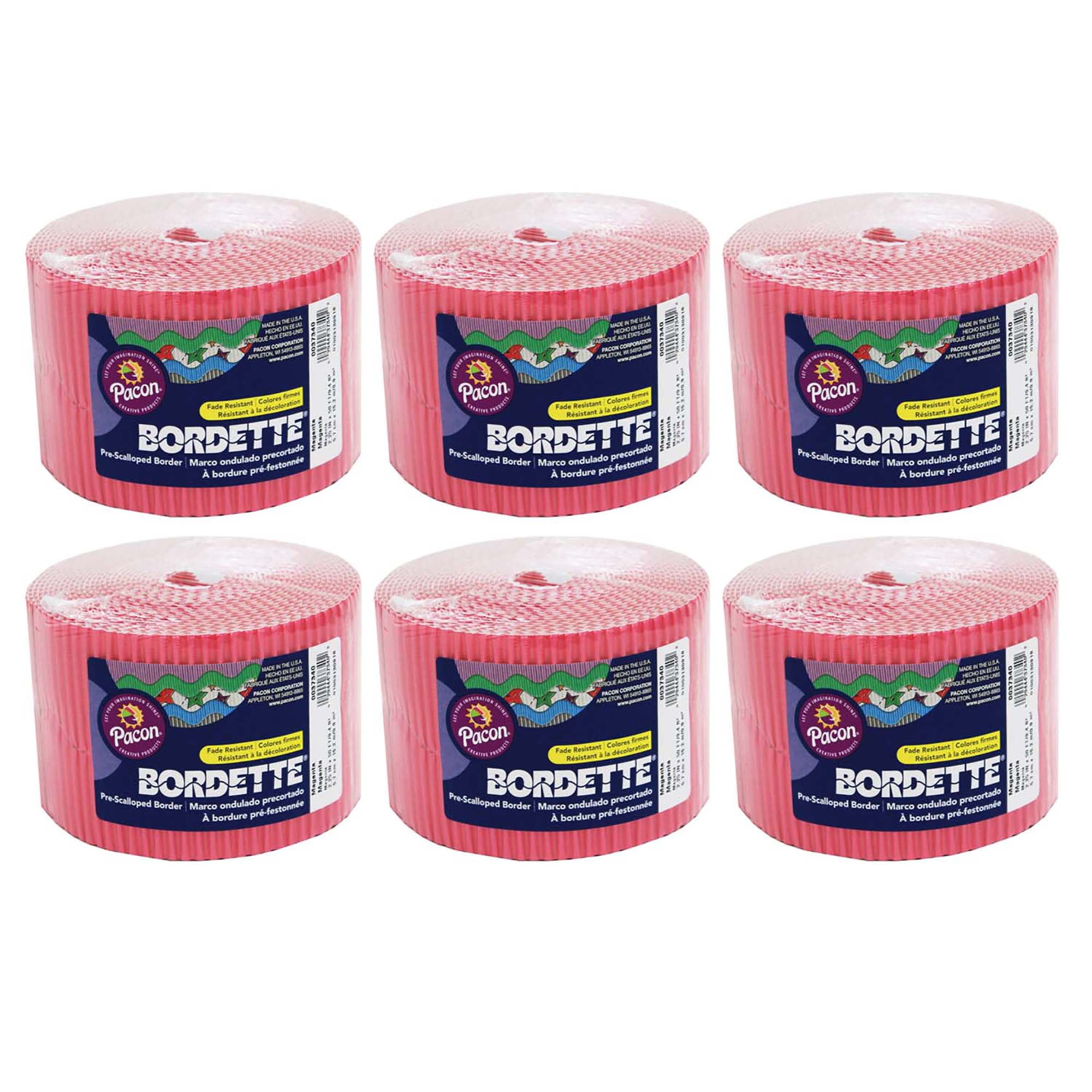 Bordette Decorative Border, Magenta, 2-1/4" x 50', 6 Rolls - Walmart.com