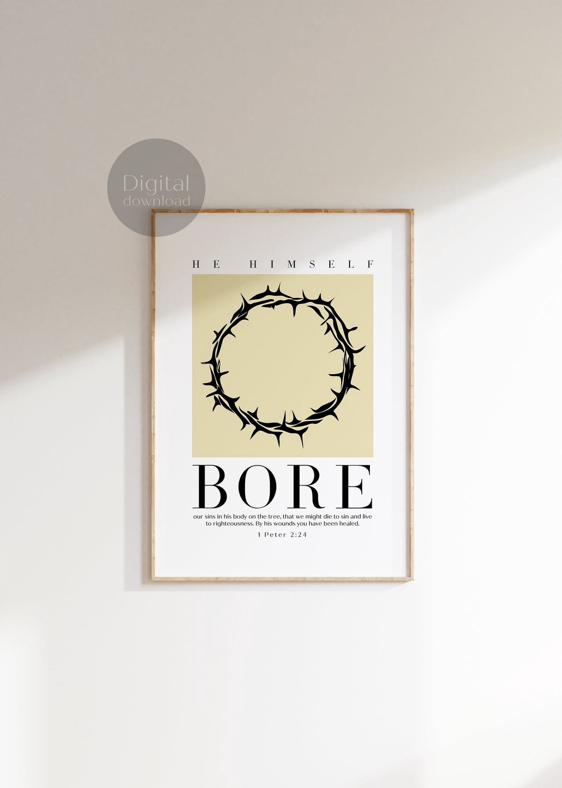 He Himself Bore Our Sins Downloadable Wall Art, 1 Peter 2:24, Easter ...