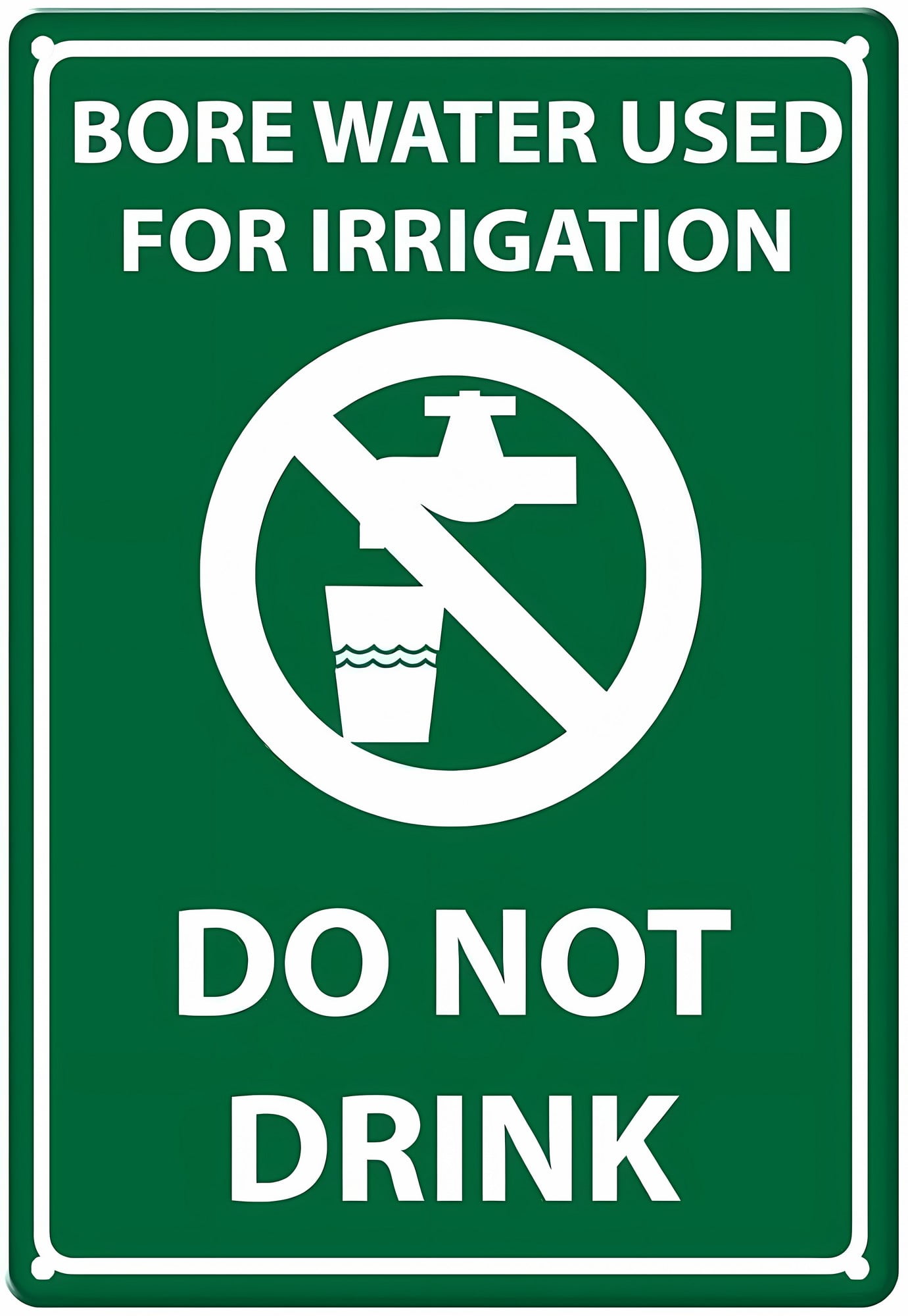 Bore Water Used for Irrigation Do Not Drink 8"x12" Aluminum Tin Sign ...