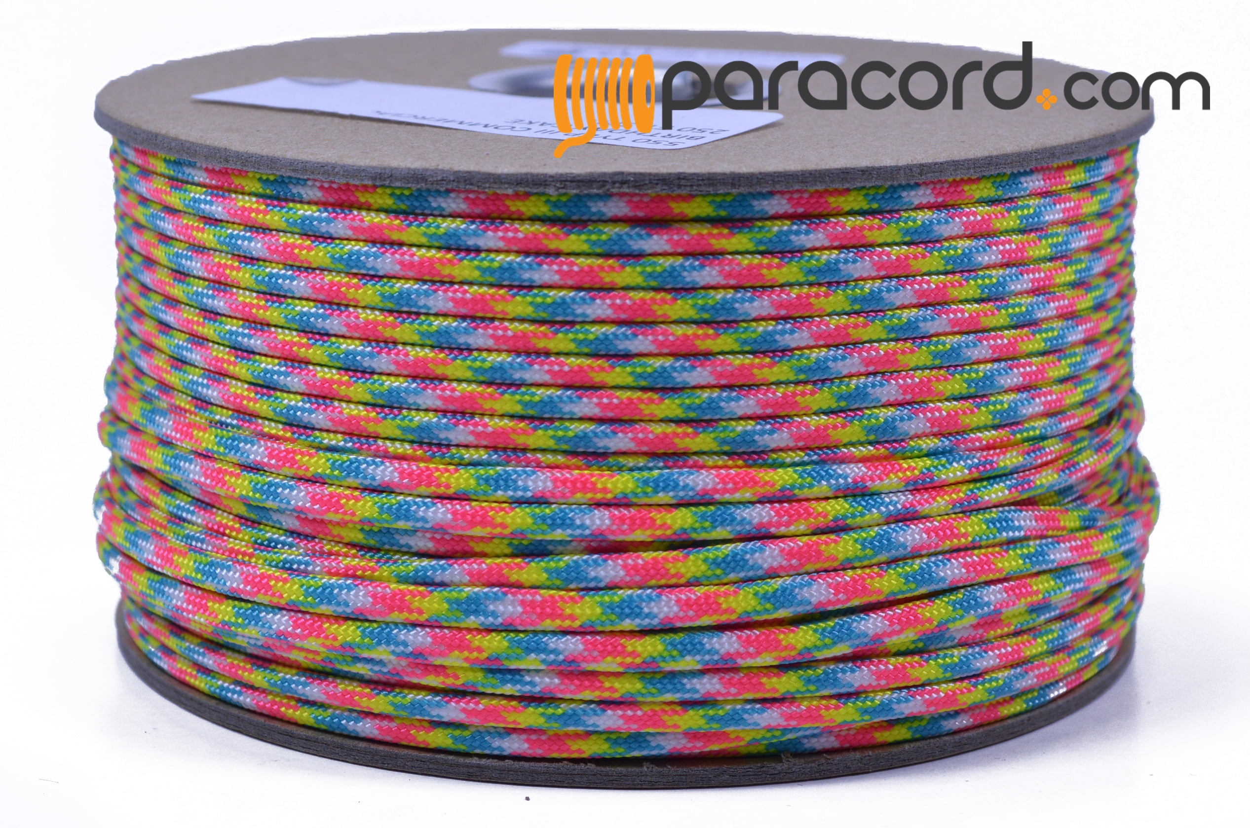 Bored Paracord Brand 550 Type III Paracord - Birthday Cake - 250 Feet ...