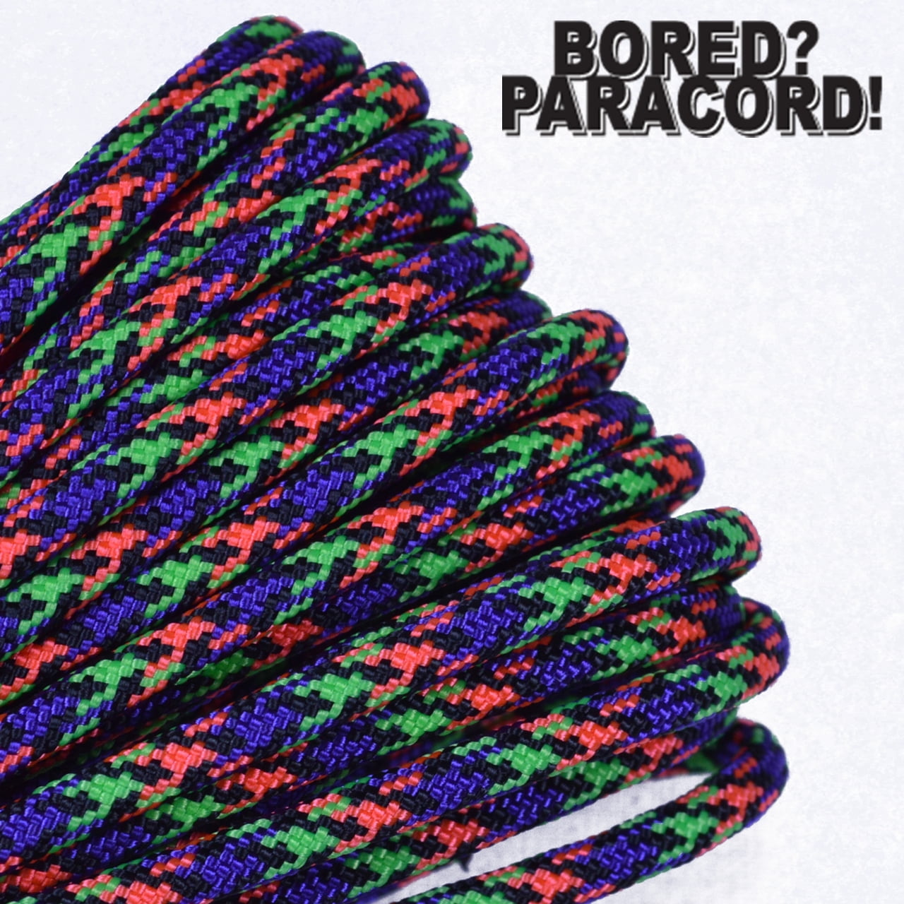 Bored Paracord Brand 550 lb Type III Paracord - Hyper 100 Feet ...