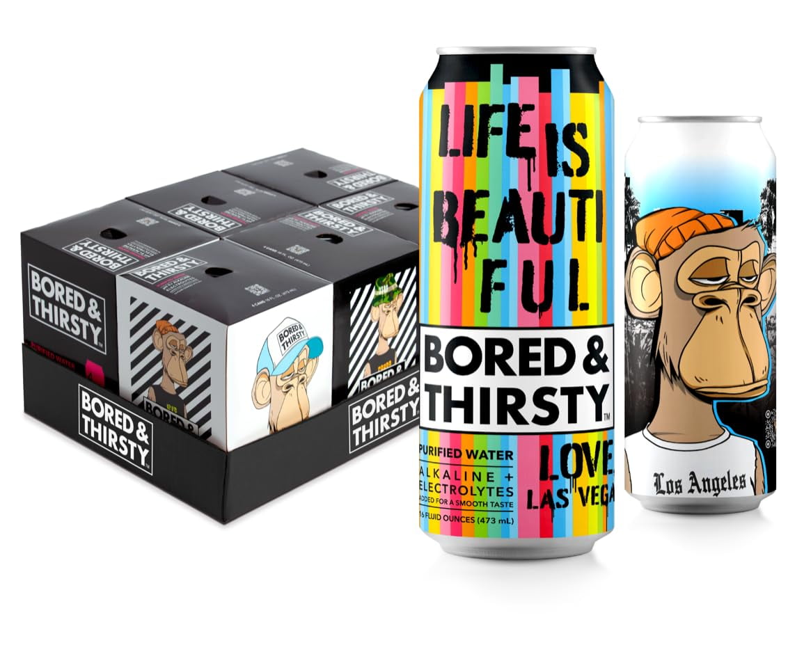 Bored & Thirsty Alkaline Canned Water w/ Electrolytes & Trace Minerals ...