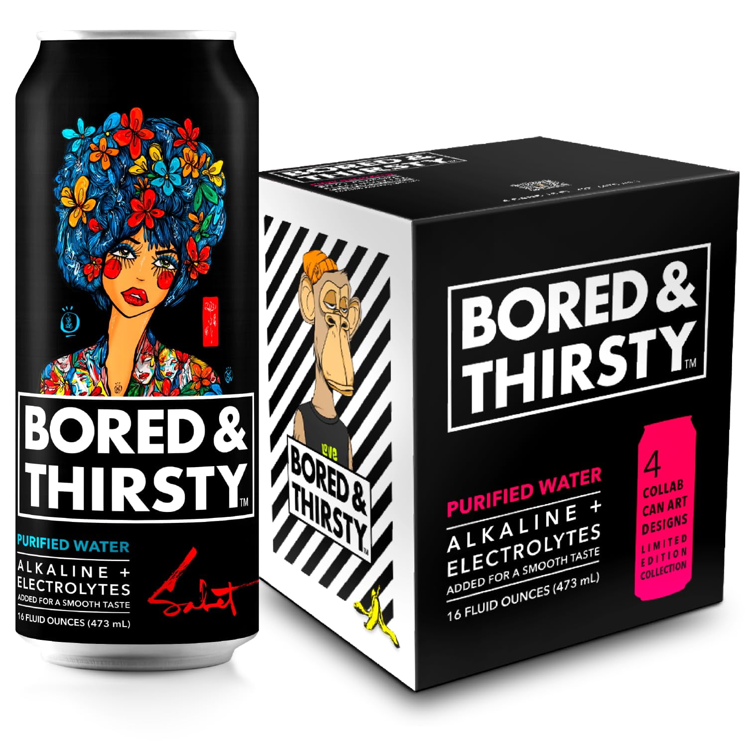 Bored & Thirsty Alkaline Canned Water w/ Electrolytes & Trace Minerals ...