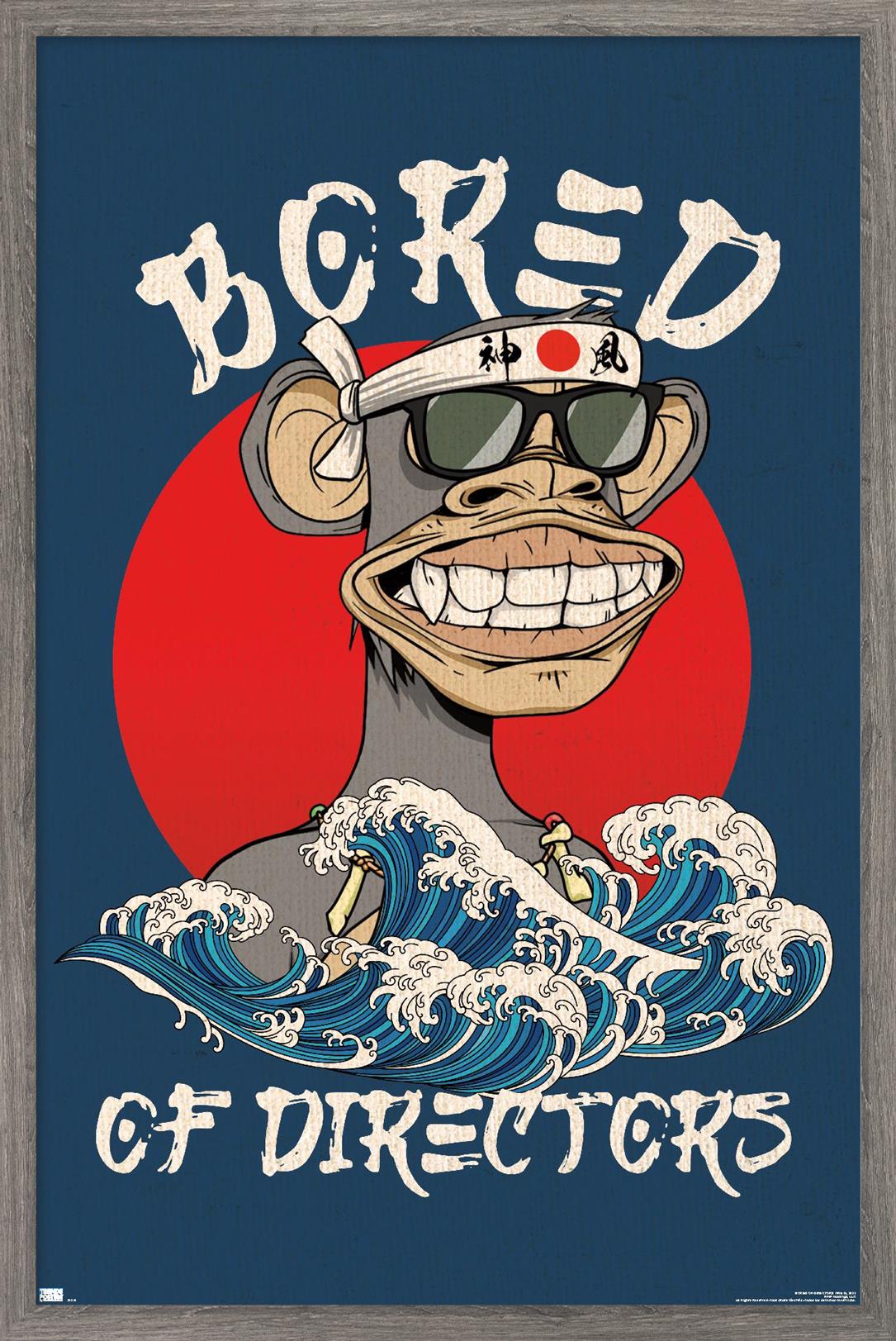Bored of Directors - Great Wave Wall Poster, 22.375" x 34" Framed ...