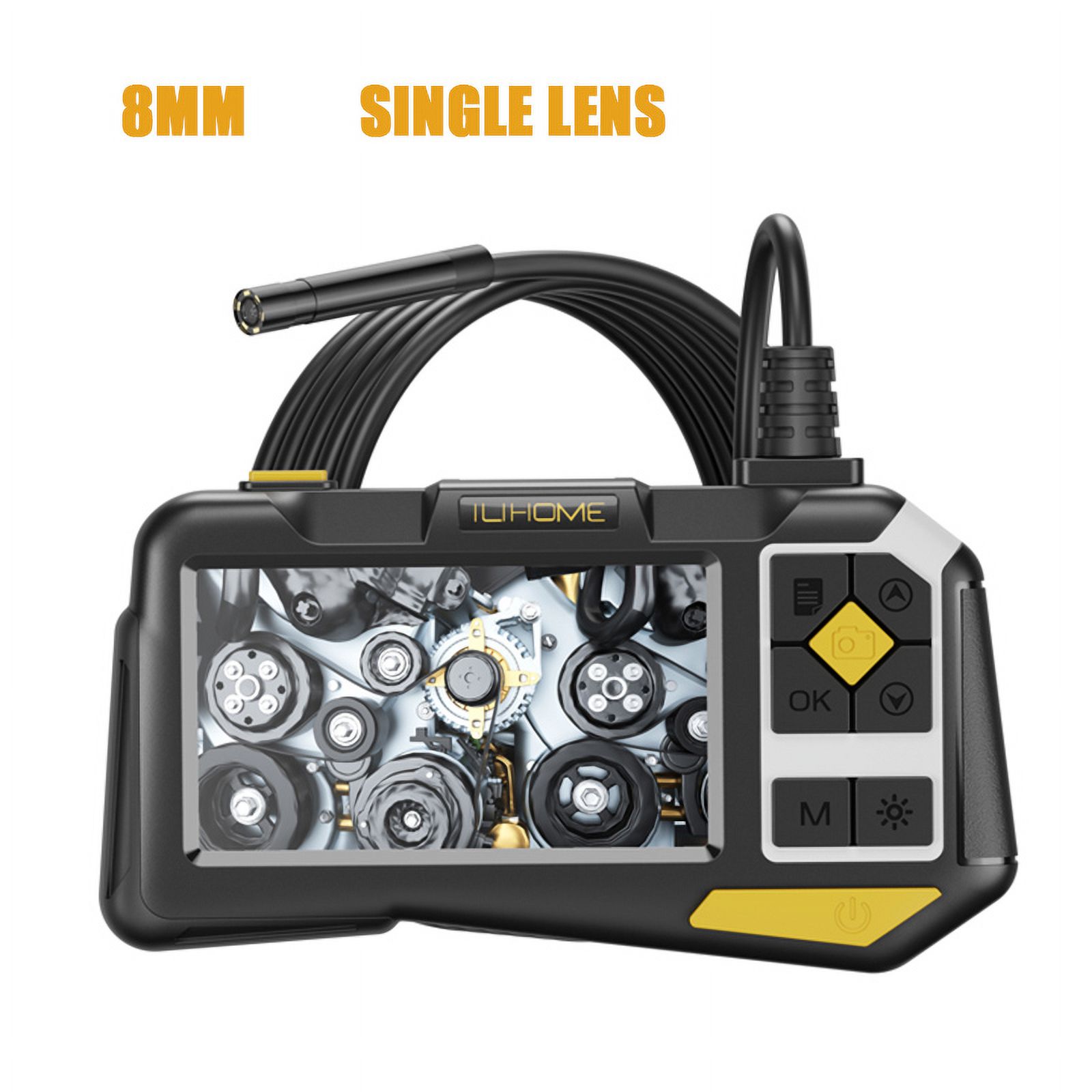 Borescope Camera 4.5" IPS Screen 2.0MP Dual Lens Endoscopic Mini Snake ...