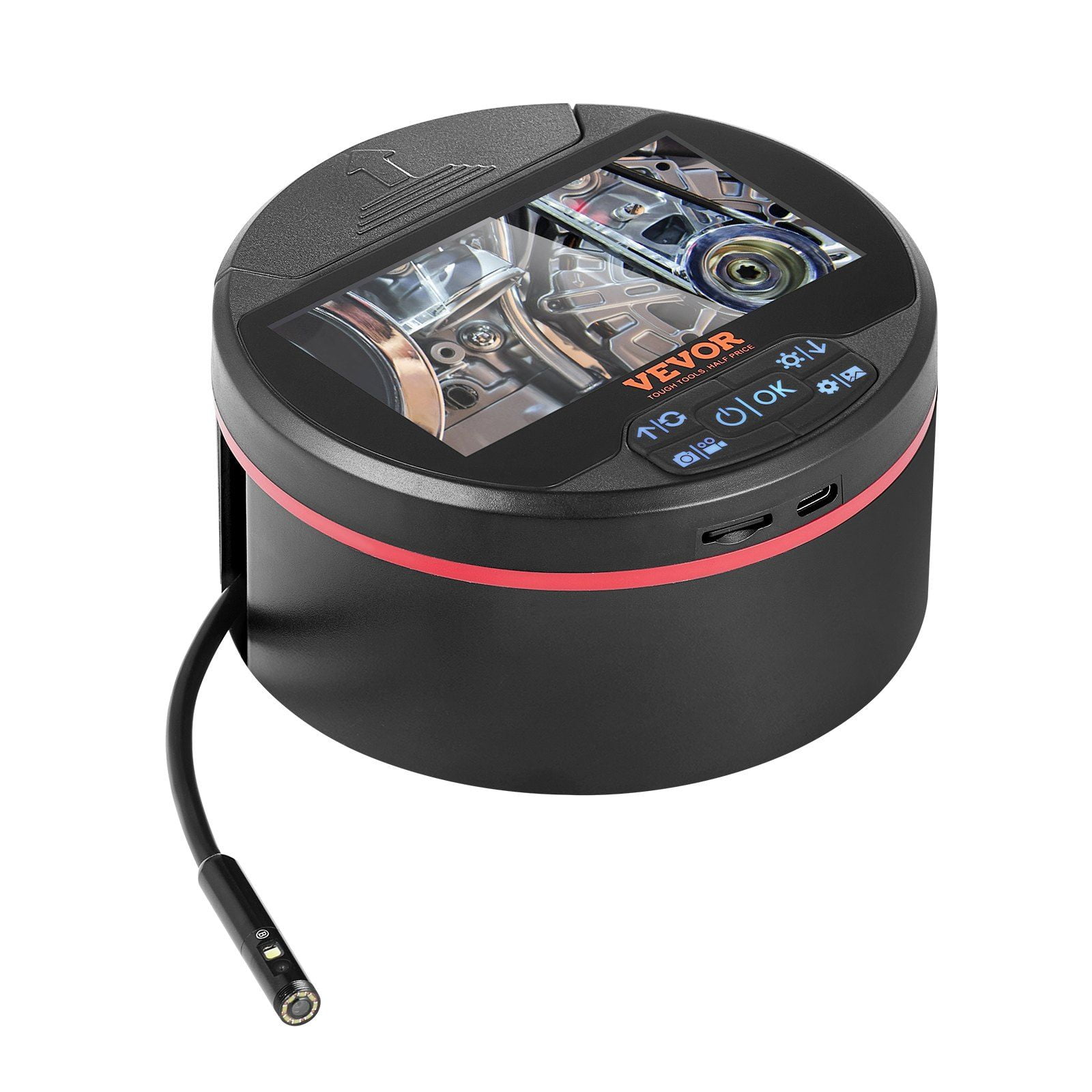 Borescope Triple Lens Endoscope Camera with 4.3 Inch IPS Screen, 8 LED ...