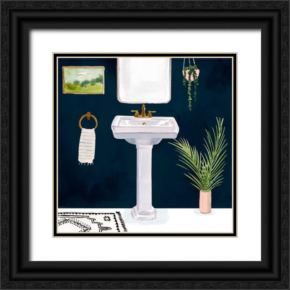 Borges, Victoria 15x15 Black Ornate Wood Framed with Double Matting ...