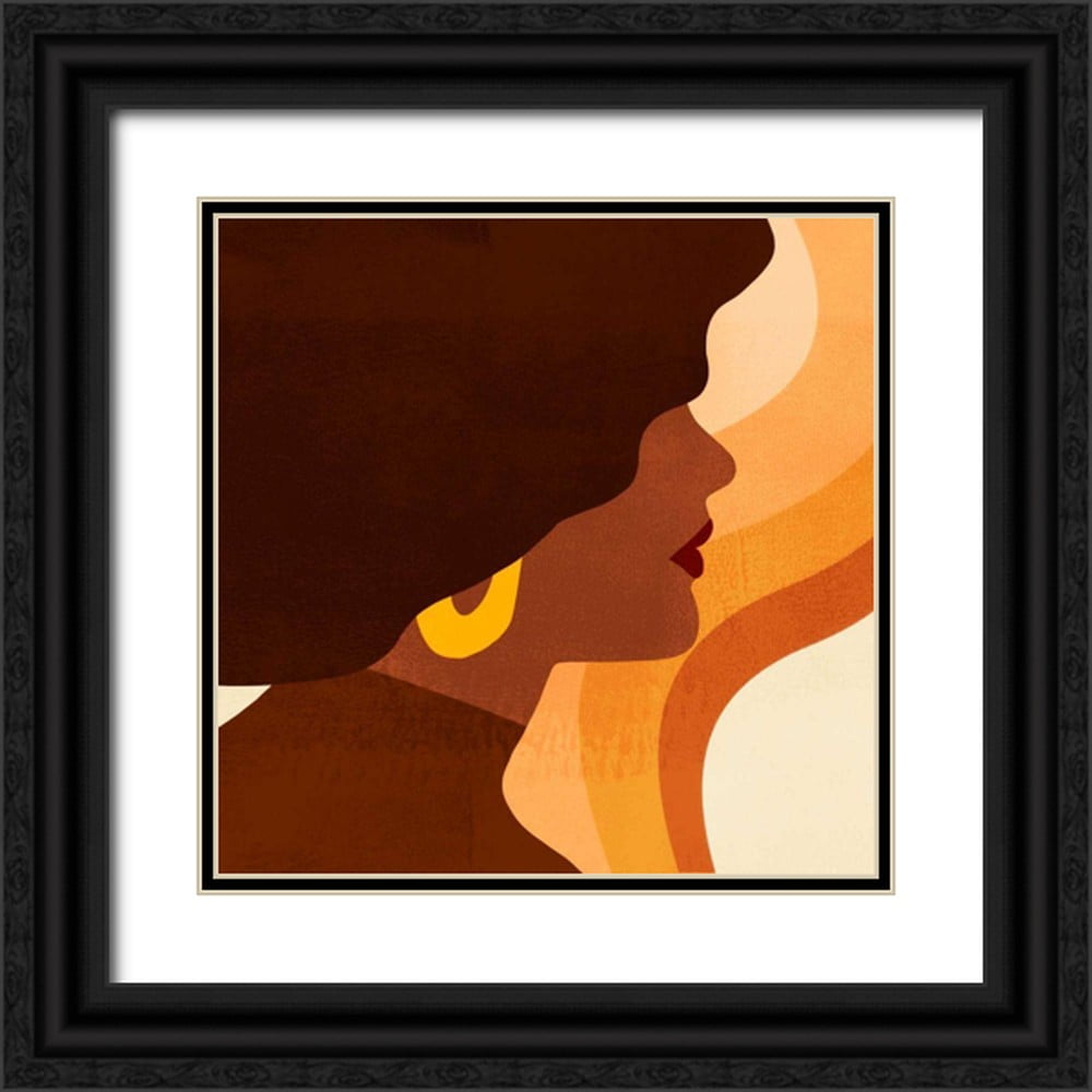 Borges, Victoria 26x26 Black Ornate Wood Framed with Double Matting ...