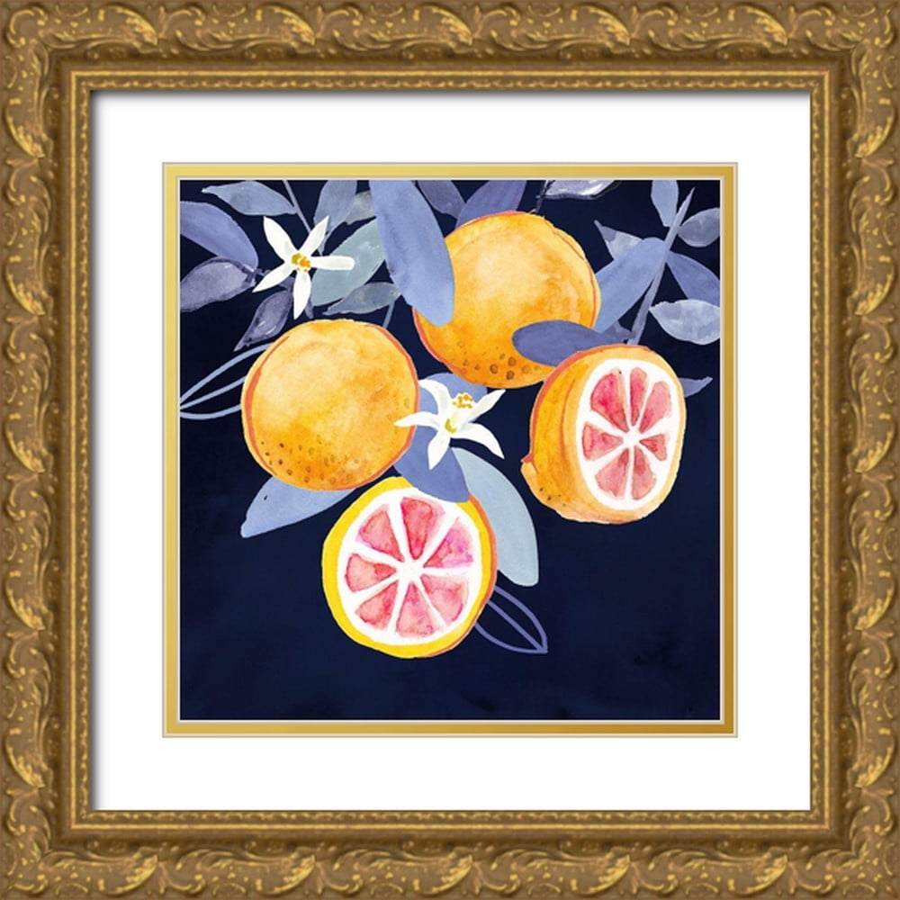 Borges, Victoria 26x26 Gold Ornate Wood Framed with Double Matting ...