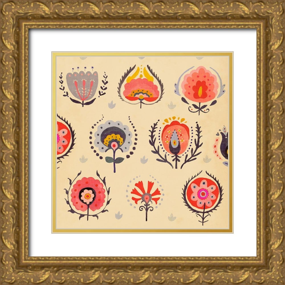 Borges, Victoria 26x26 Gold Ornate Wood Framed with Double Matting ...