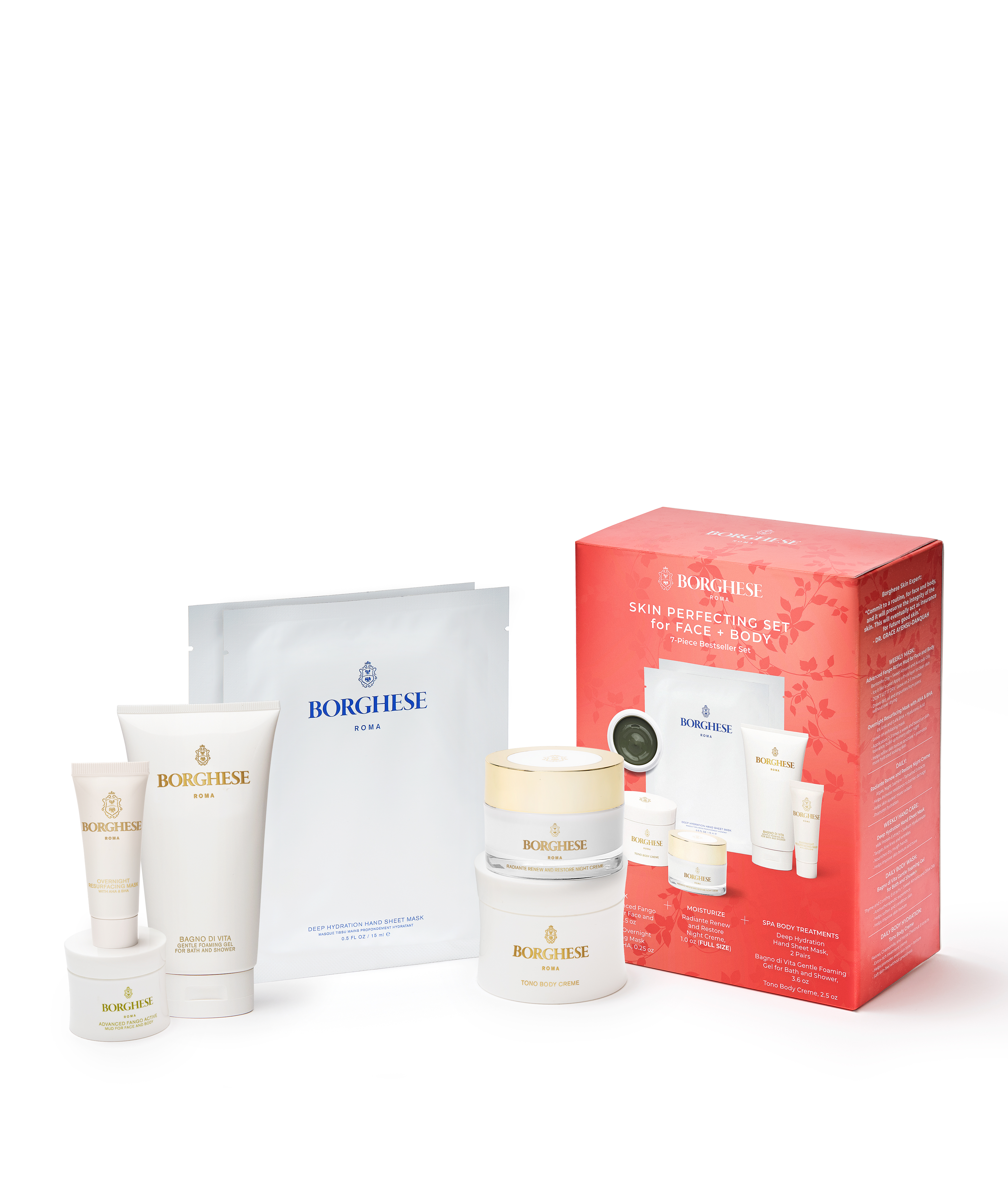 Borghese Roma Skin Perfecting For Face + Body 7 Piece BestSeller Set ...