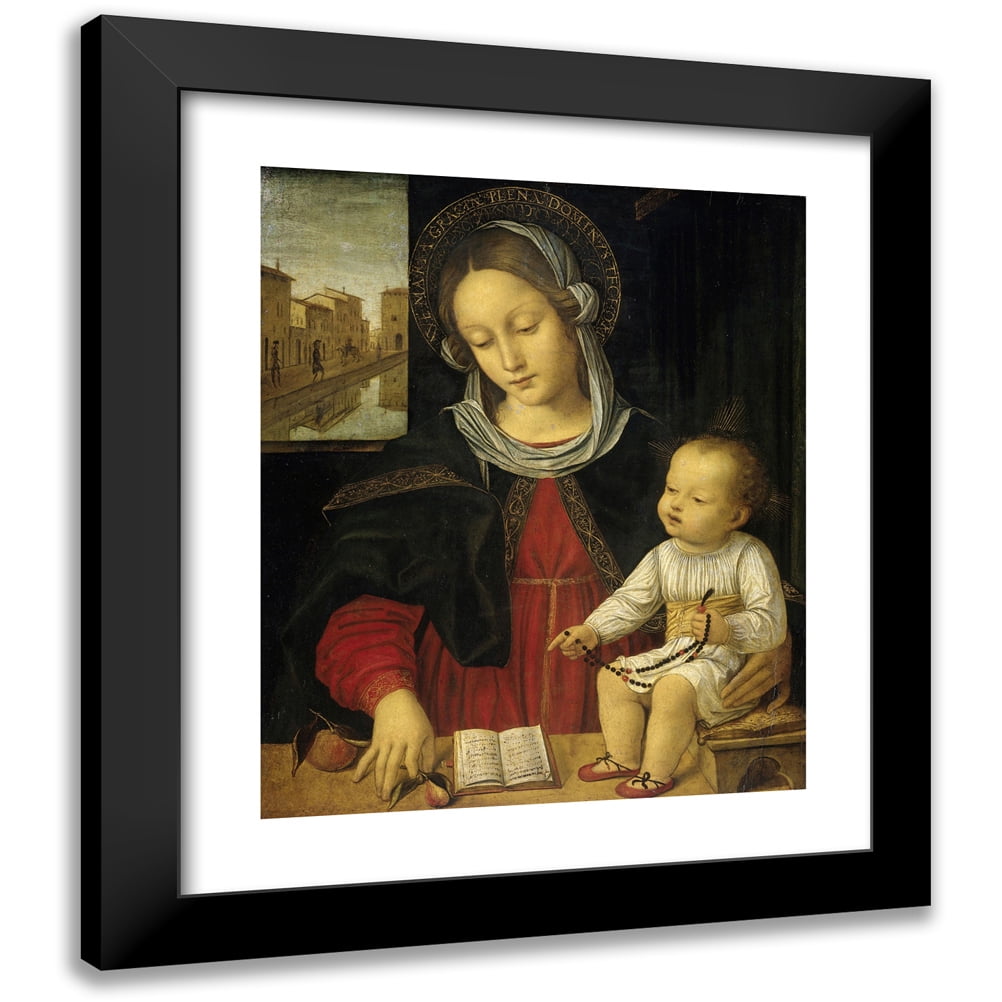 Borgognone 15x18 Black Modern Framed Museum Art Print Titled - Madonna ...