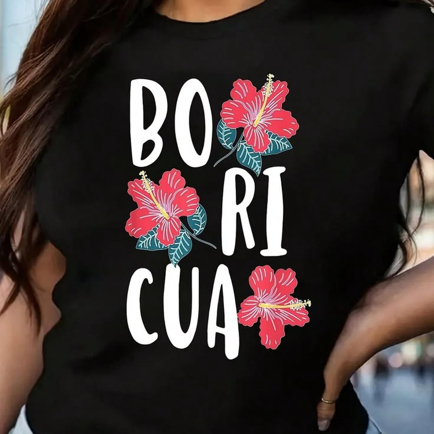 BoricuA1 Puerto Rico Floral Design WoM1en's Shirt Cultural Pride ...