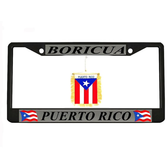 Boricua Puerto Rico Chrome Metal Auto License Plate Frame Car Tag ...