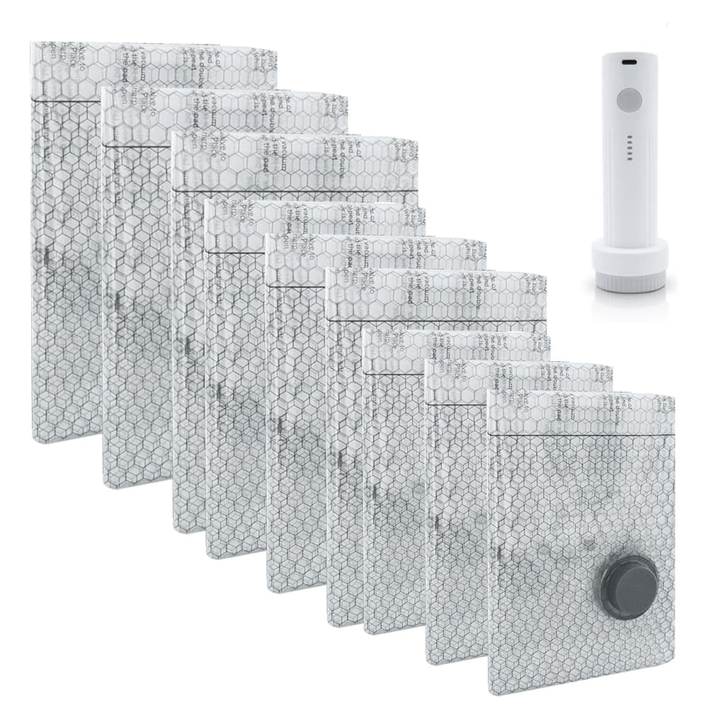 Borikise Cordless Travel Vacuum Bag Set, Portable Vacuum Compression ...