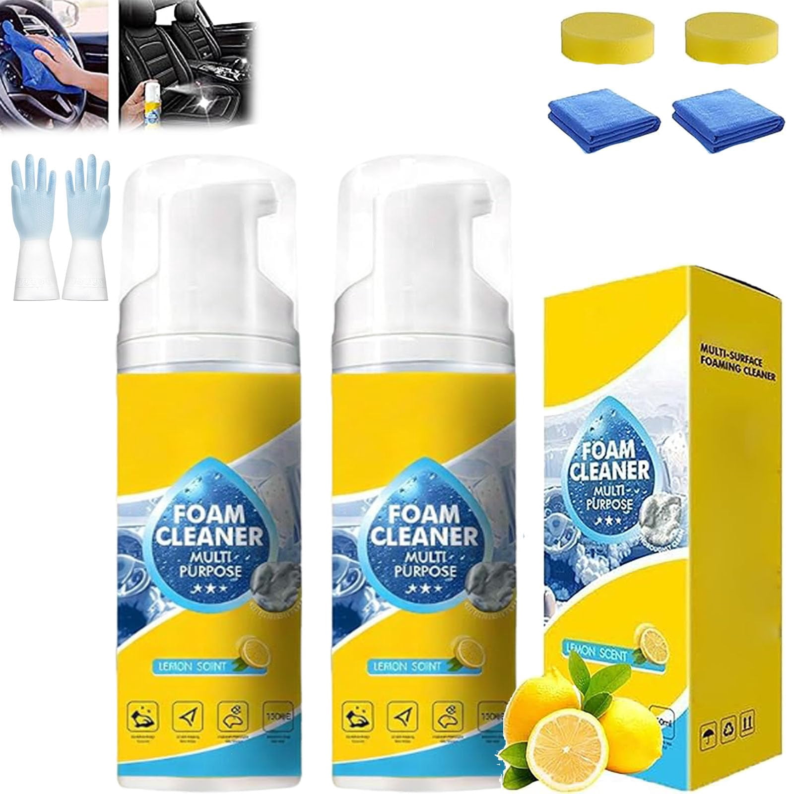 Borikise Foam Cleaner All Purpose, 4-in-1 Multi-Enzyme Cleaning Spray ...