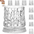 Borikise Spinning Whiskey Glasses 360 Degree Rotating Crystal Tumbler ...