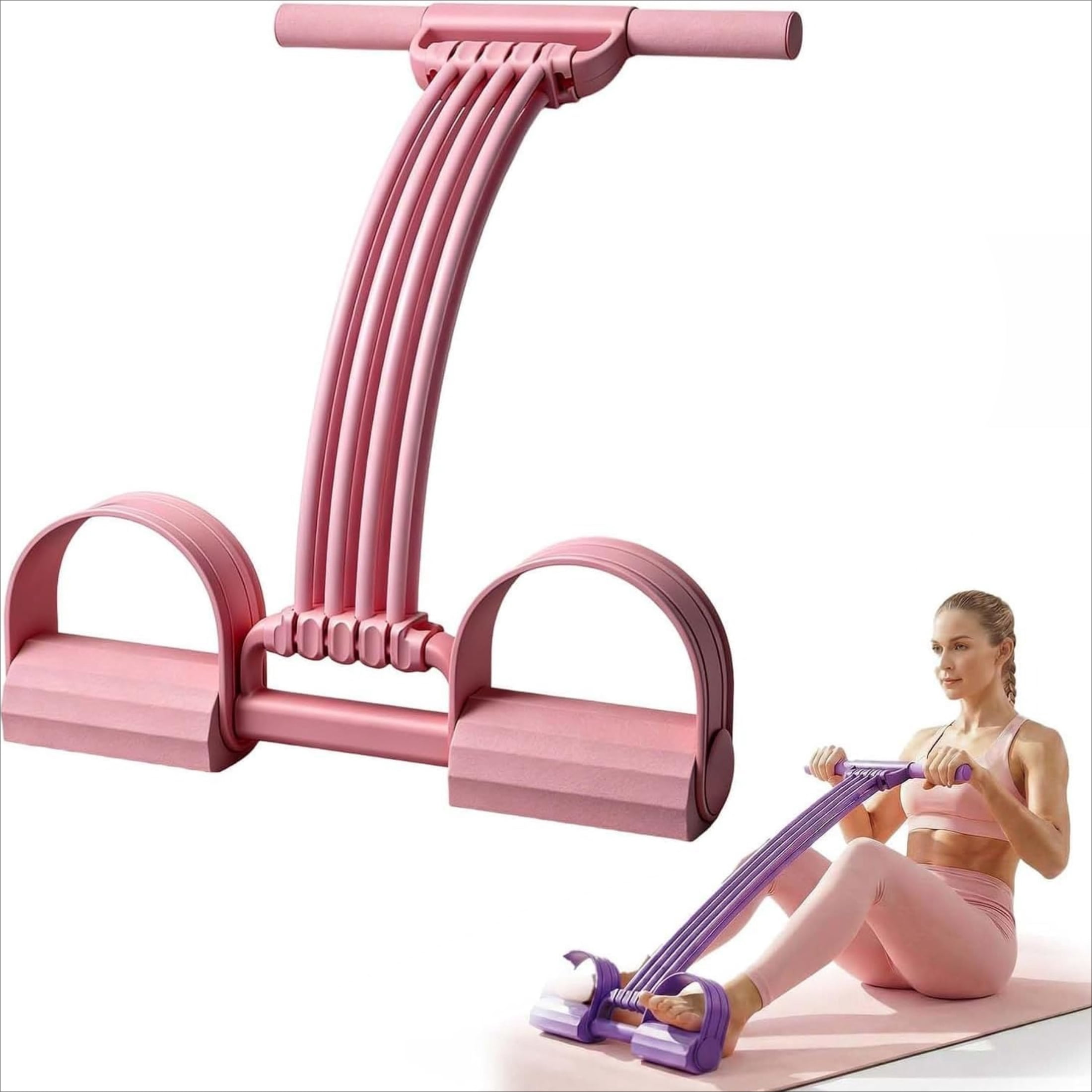 Borikise Upper Belly Resistance Band with 8 Latex Tubes and Handles ...
