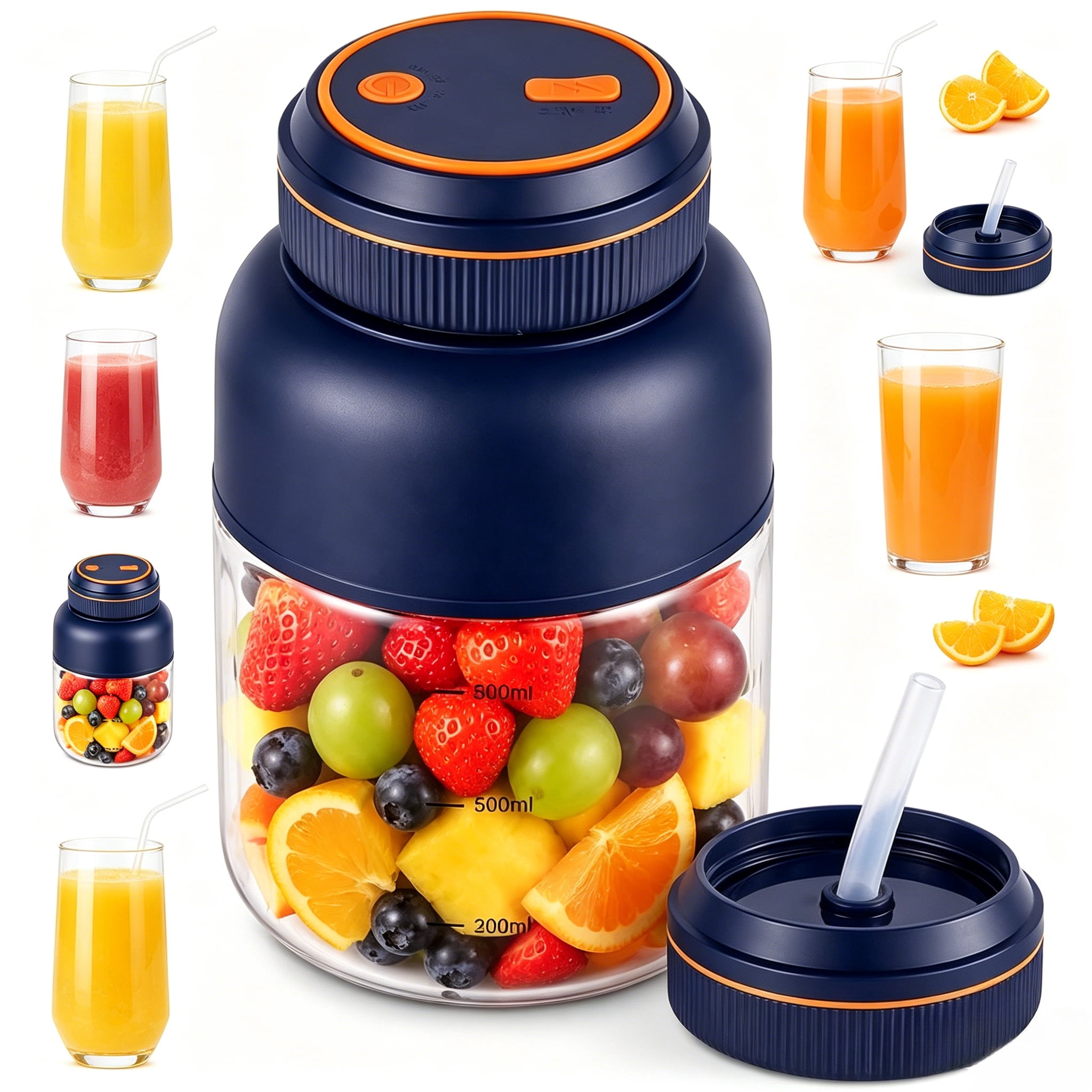 Borikise Wireless Juicer Cup, Travel Friendly Juicer Blender Mug with ...