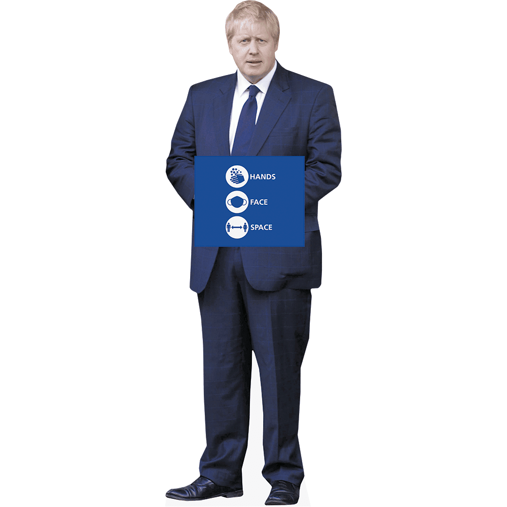 Boris Johnson (Hands Face Space) Lifesize Cardboard Cutout Standee ...
