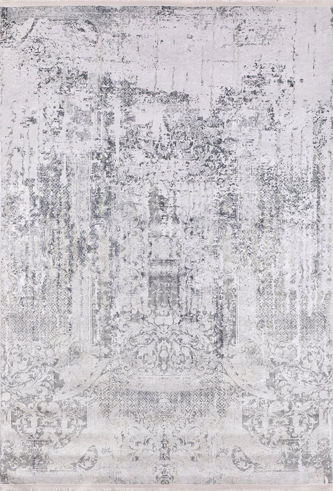 Borisoglebsk Grey Modern Polyester Area Rugs for Living Room Washable ...