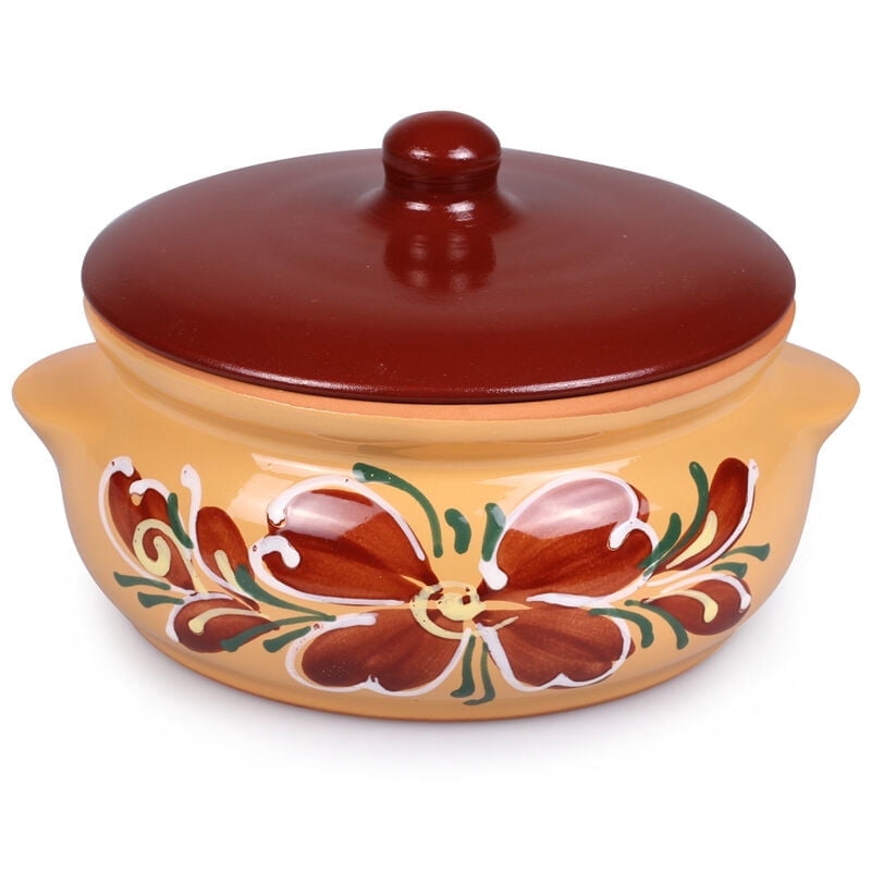 Borisovskaya Keramika Clay Baking Pot with Lid 22 fl oz (650 ml ...