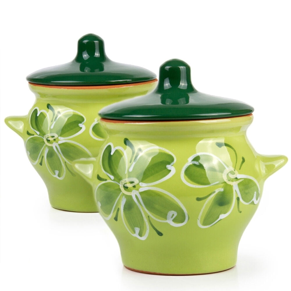 Borisovskaya Keramika Clay Baking Pot with Lid Set of 2 pcs 22 fl oz ...
