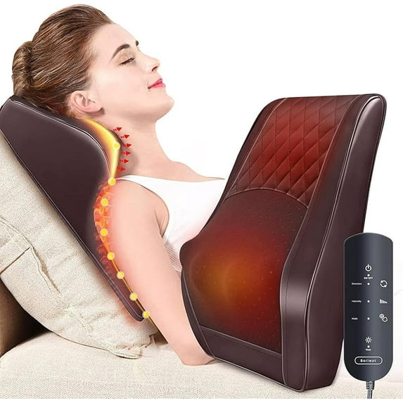 Boriwat Back Massager with Heat, 3D Kneading Massage Pillow for Back ...