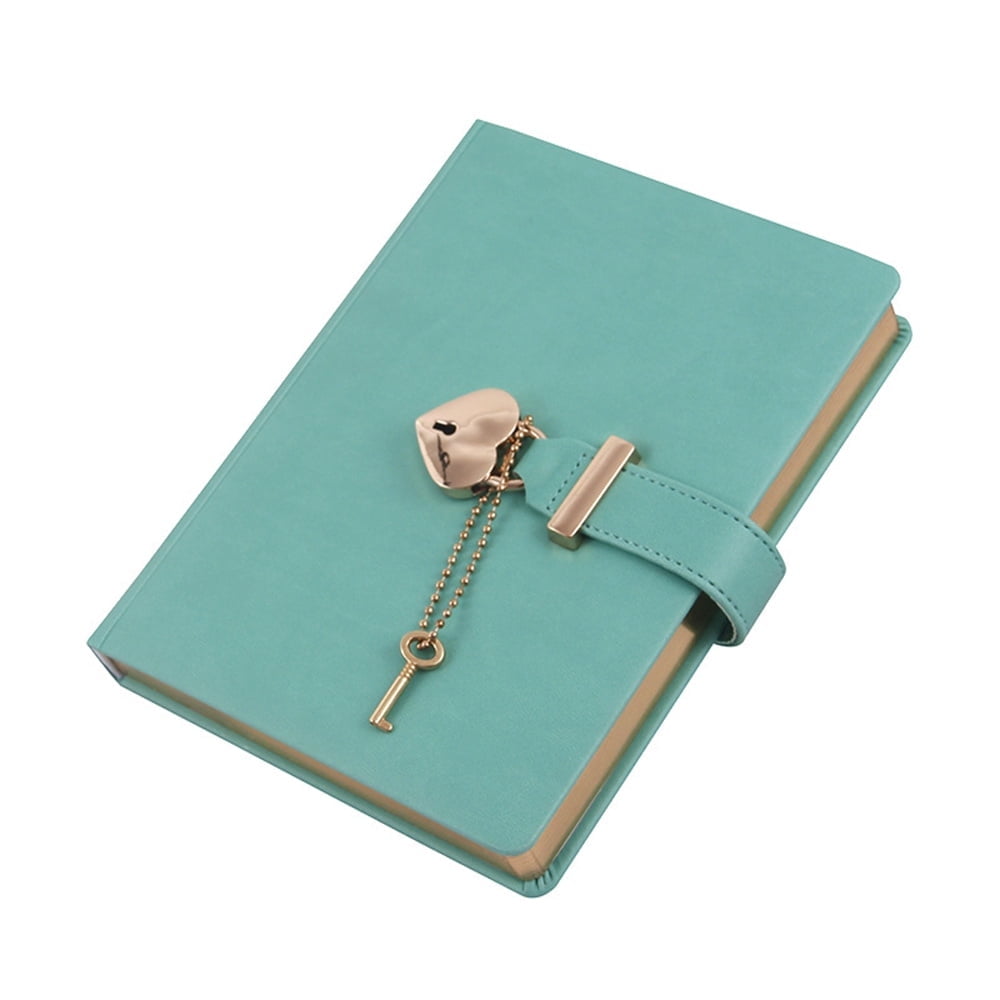 Boriyuan Heart Shaped Lock Diary with Key, PU Leather Cover, B6 Journal ...