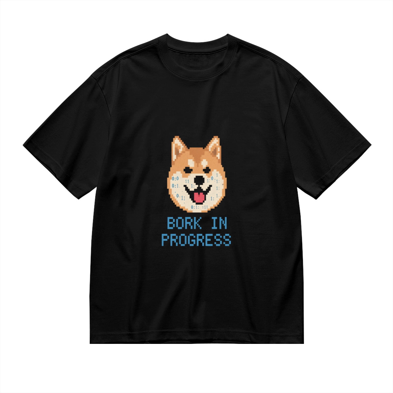 Bork In Progress, Shiba Inu Print, T Shirt for Men, Vintage Graphic Tees Men, 23807001,XXL ...