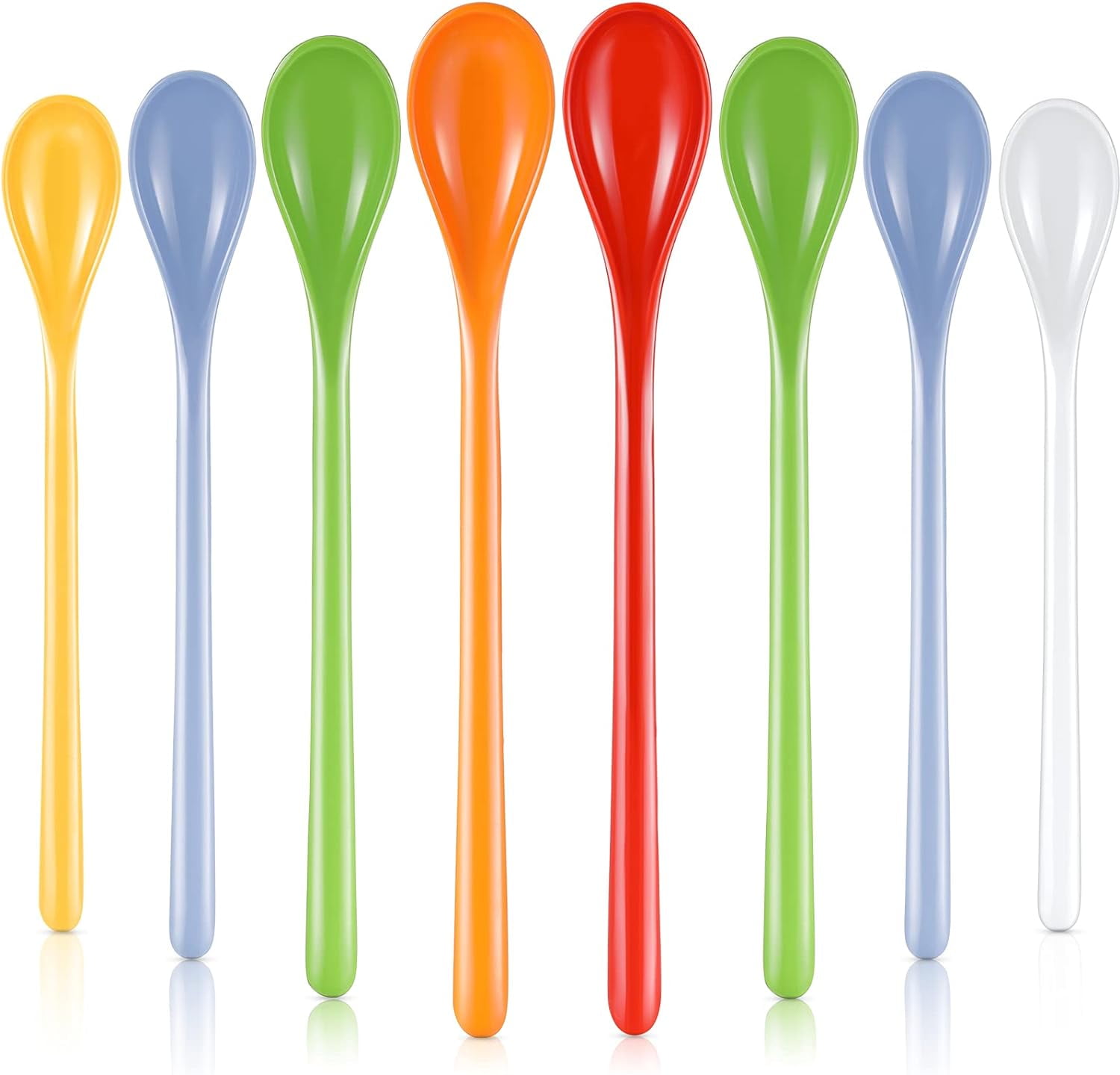 Borke 8-piece long spoon for cooking coffee stirring spoon, colored ...
