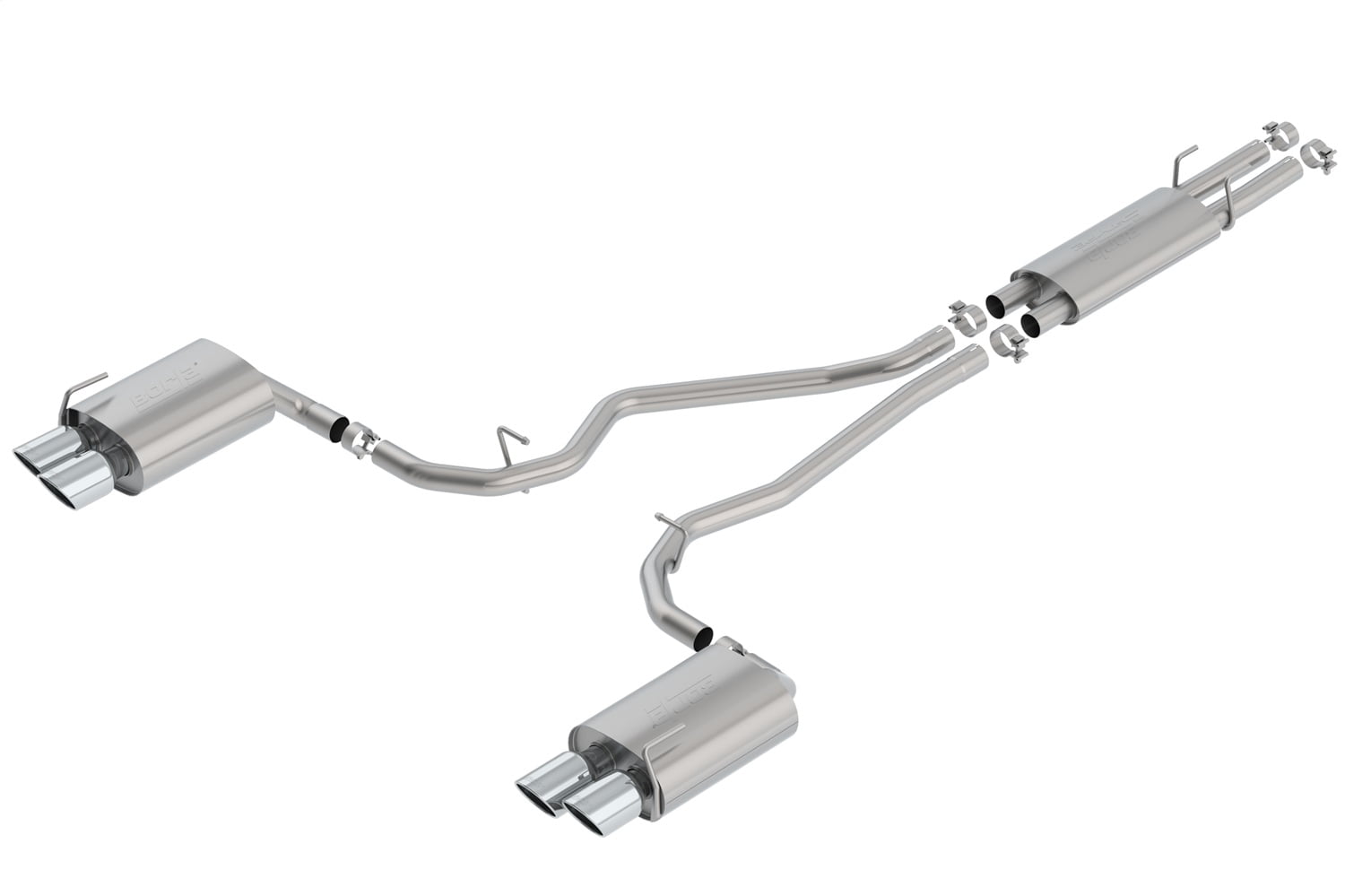 Borla 140820 Cat-Back Dual Quad Split Rear Exit Exhaust System Kit ...