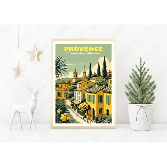 Bormes,Les,Mimosas Print, Provence Village Art Print Home Decor #1094, 8x12 UNFRAMED - Walmart.com