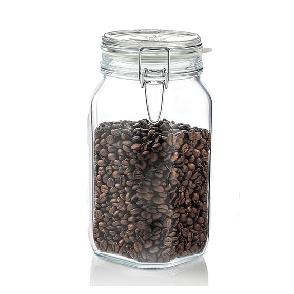 Bormioli Fido Jar 1.5L - Clear Glass Canning Jar with Clamp & Gasket ...
