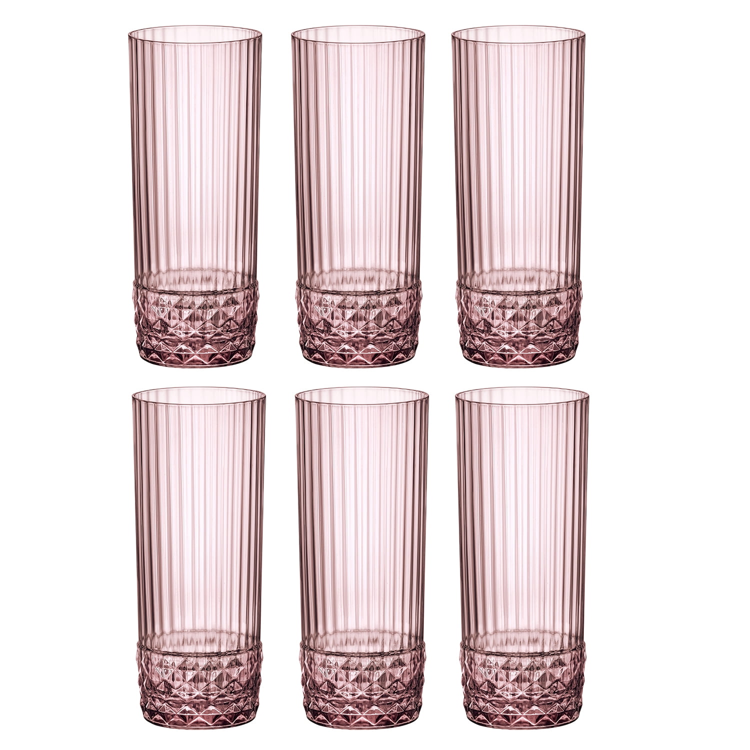 Bormioli Rocco America '20s Colored Long Drink Glass, 13.5 oz, Set of 6 ...