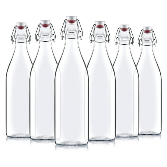 Bormioli Rocco Giara Swing Top Bottles 33 ¾ Ounce/1 Liter (6 Pack ...