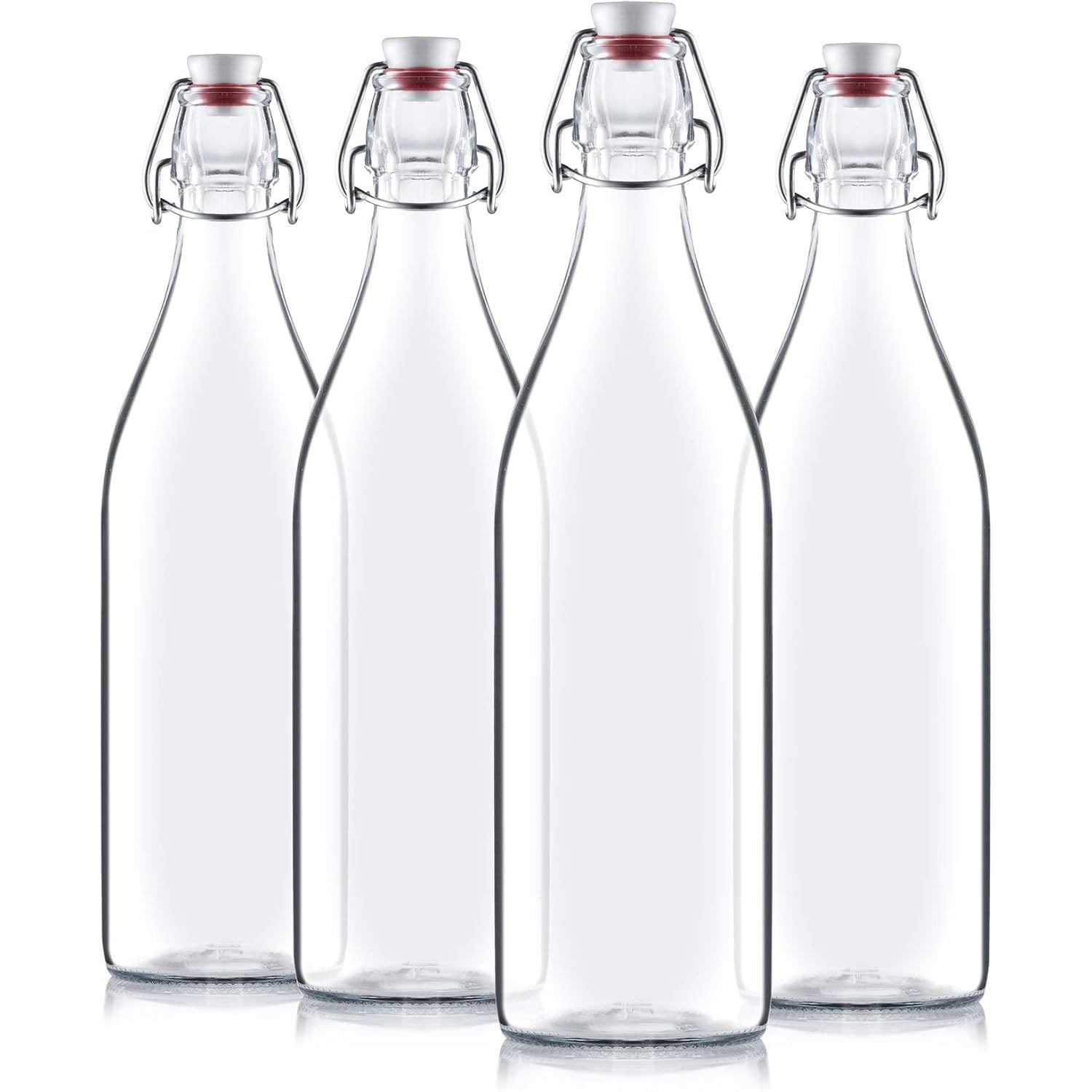Bormioli Rocco Giara Swing Top Bottles 33 ¾ Ounce-4 Pack Round Clear ...