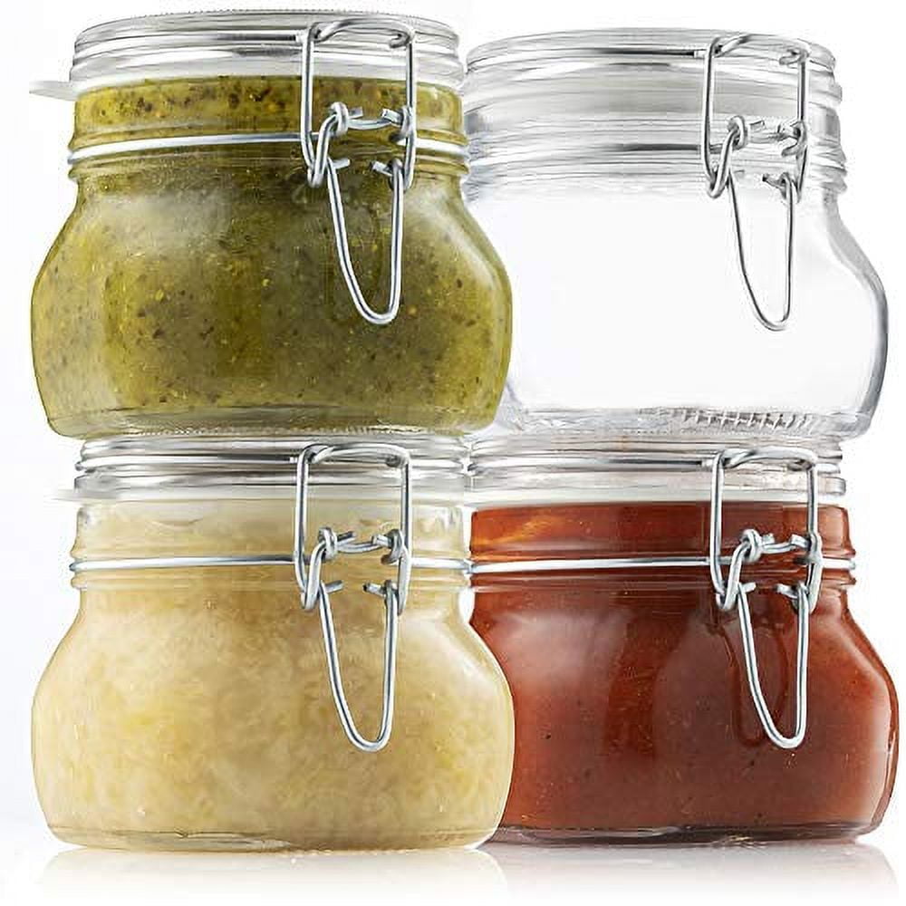 Bormioli Rocco Glass Fido Jars - 17 Ounce hermetic Sealed hinged ...