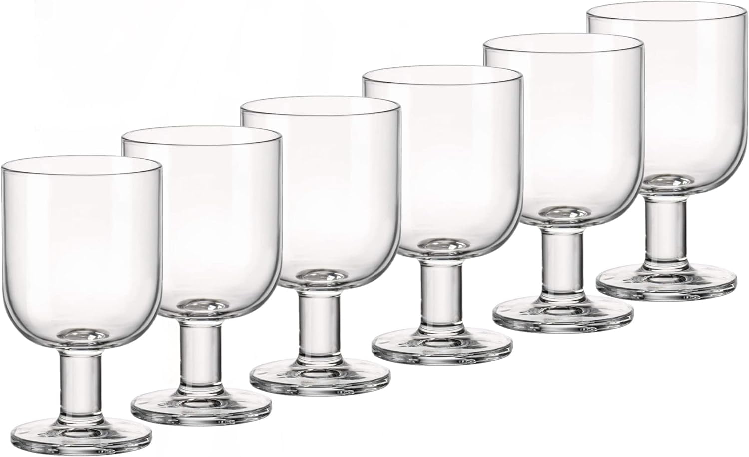 Bormioli Rocco Hosteria Set Of 6 Stackable Wine Glasses, Goblet, Clear ...