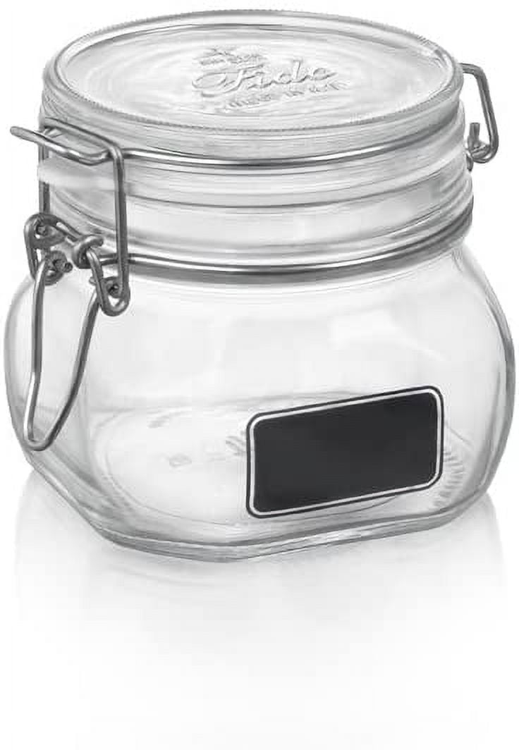 Bormiolio Rocco Clear Jar with Chalkboard, 17.5 Oz - Walmart.com