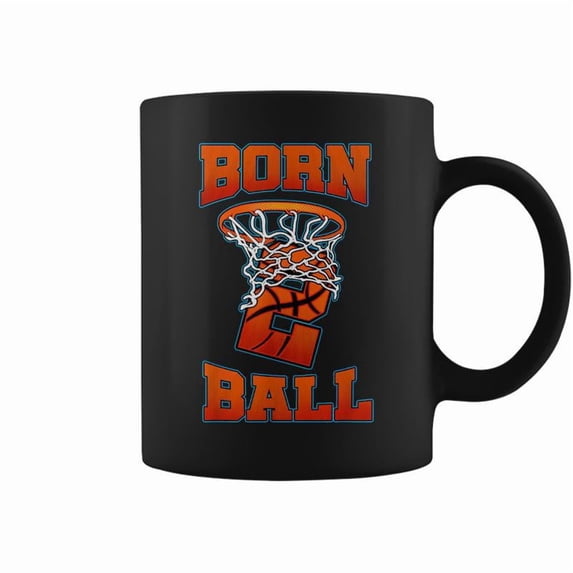 Born 2 Ball Birthday Decorations 2Nd Bday Basketball Jersey Coffee Mugs ...