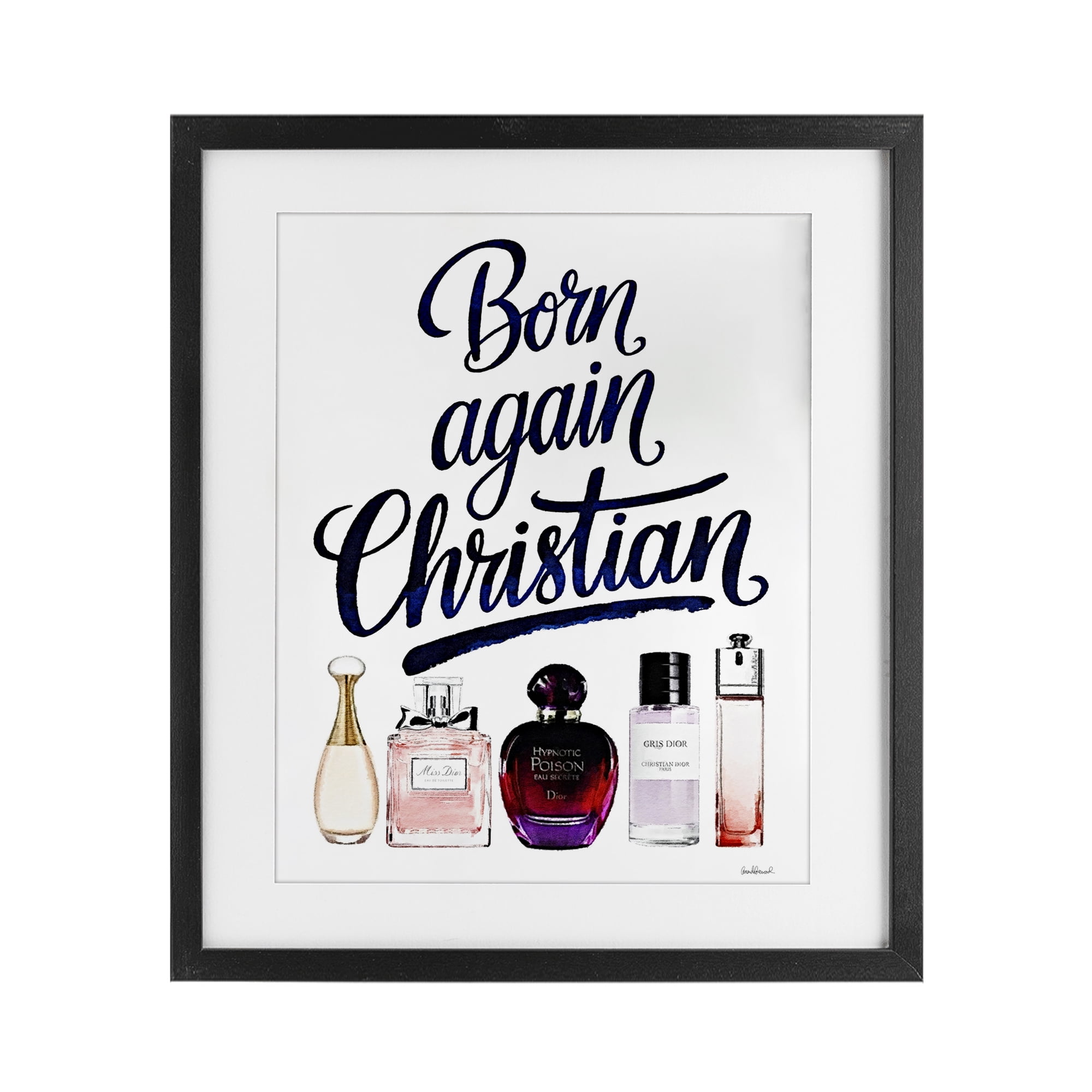 Born Again Christian Skincare Black Framed Print Under Glass, design by ...