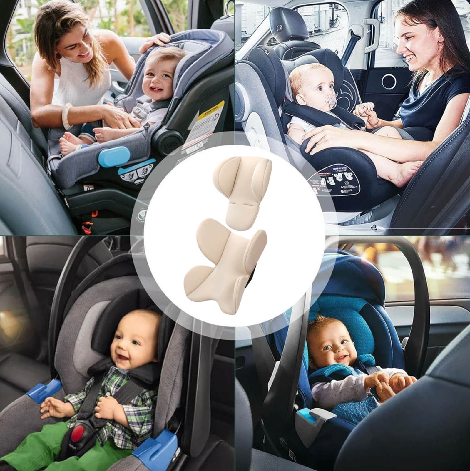 Born Car Seat Head and Neck Support Insert Soft Stroller Cushion Pad ...