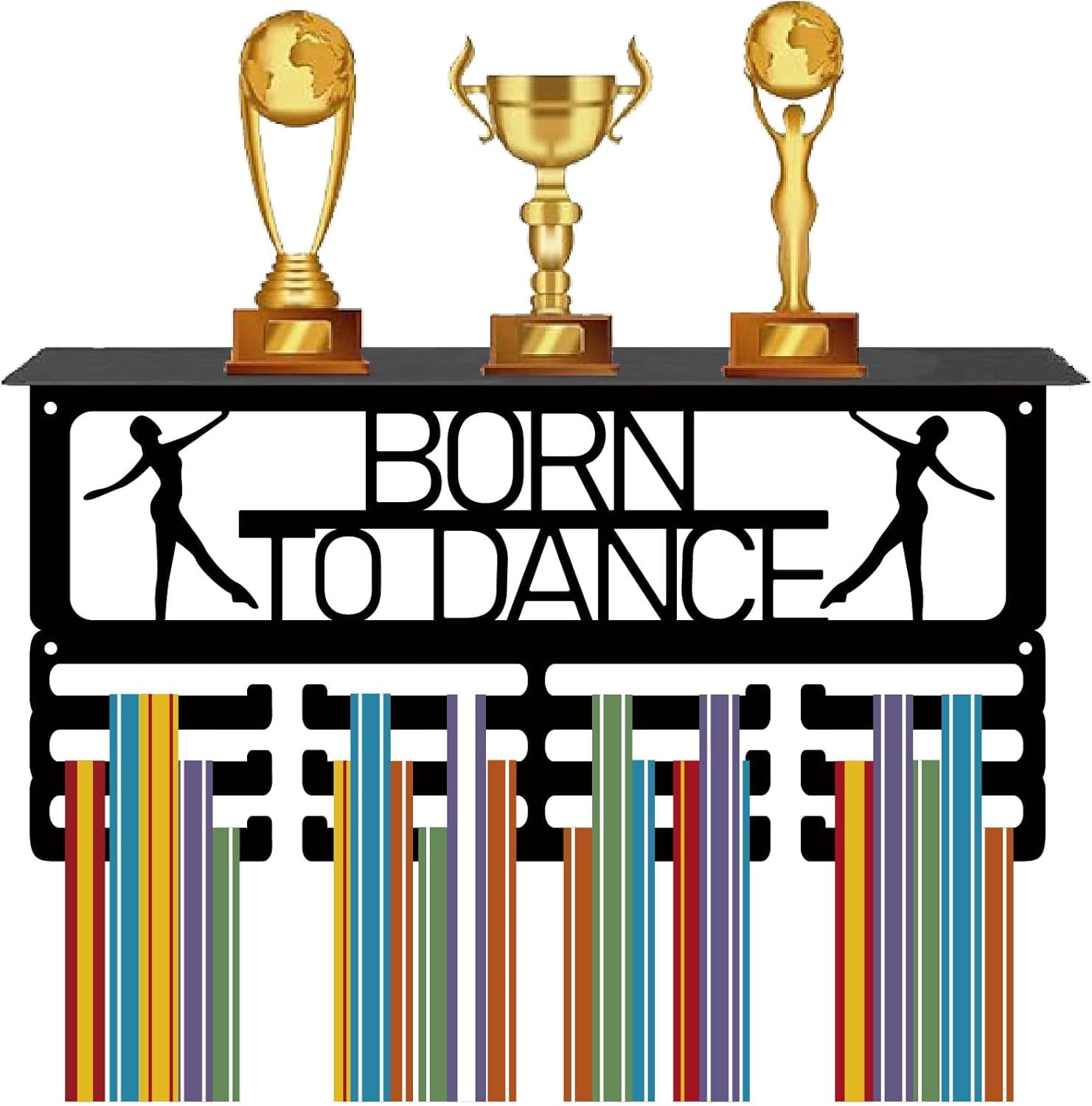 Born to Dance Medal Wall Rack Trophy Shelf Medal Display Stands Awards ...